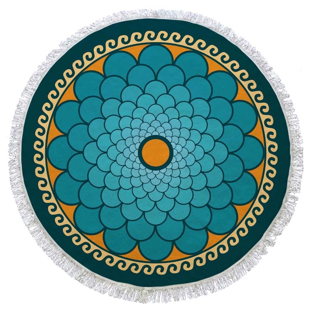 Circular Beach Towel %100 Turkish Cotton | KocGifts