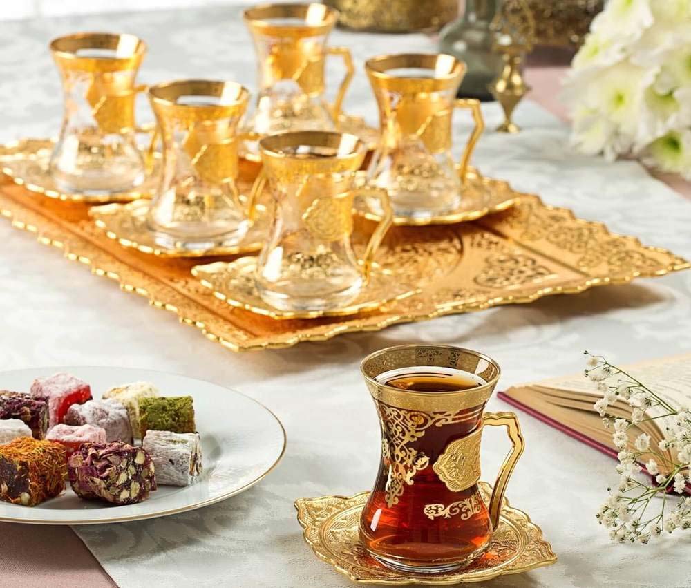 Arabic Tea Set For Six With Tray | KocGifts
